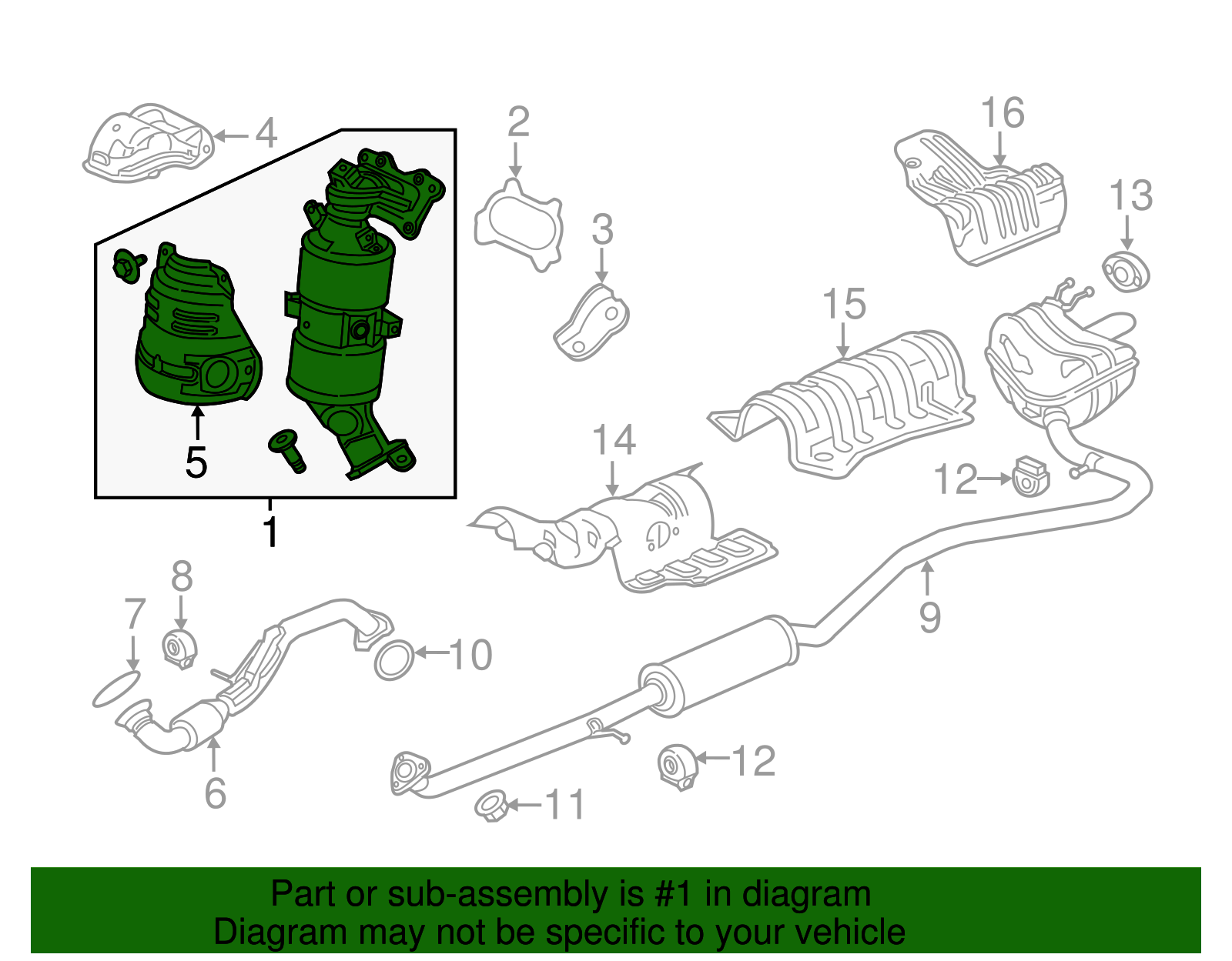 18150-5BA-A00 - 2016-2021 Honda Civic - Converter Assembly | Genuine ...