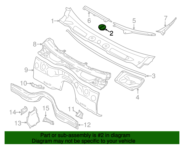 51717169481 - 2013-2015 BMW X1 Cowl Grille Cover (51-71-7-169-481 ...