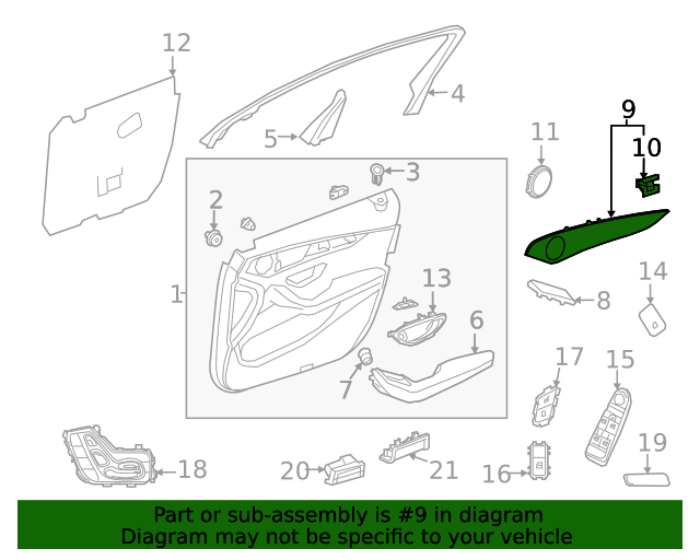 2020-2022 Mercedes-Benz Door Trim Molding 205-720-79-23 ...