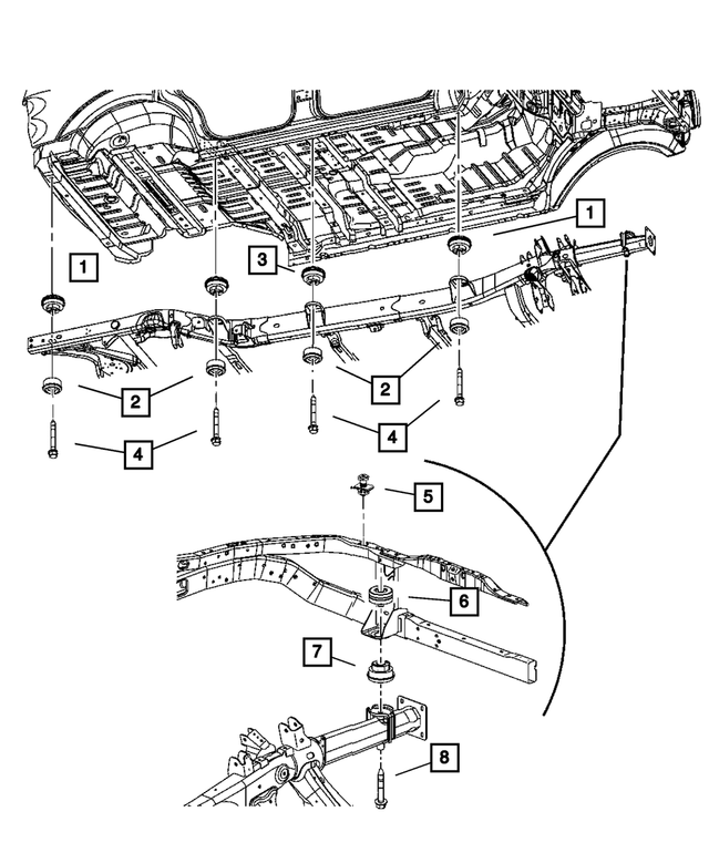 2004 Dodge Durango Frame To Body Isolator 55362406AB | Mopar Estores