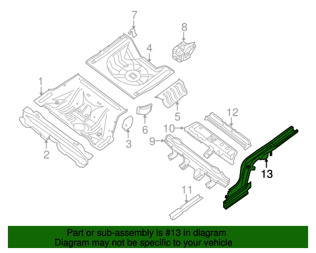 2009-2012 Nissan Maxima Side Member Assembly G5510-9DFMA | QuirkParts