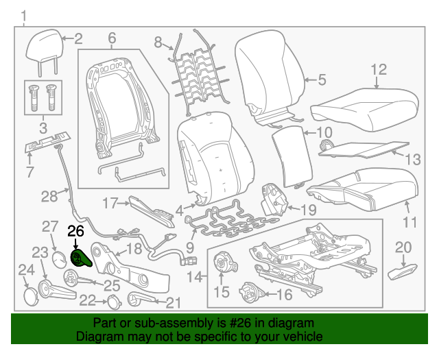 2011-2017 GM Jet Black Passenger Seat Recliner Handle 95971229 ...