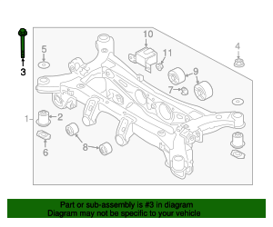 2013-2022 Hyundai Suspension Cross-Member Mount Bolt 62617-2W000 | OEM ...