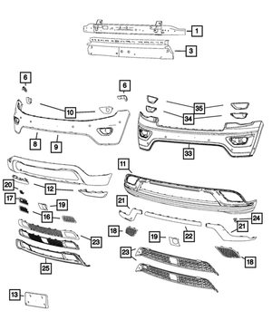 2014-2016 Jeep Grand Cherokee Lower Grille Bezel, Left 68143099AC | My ...