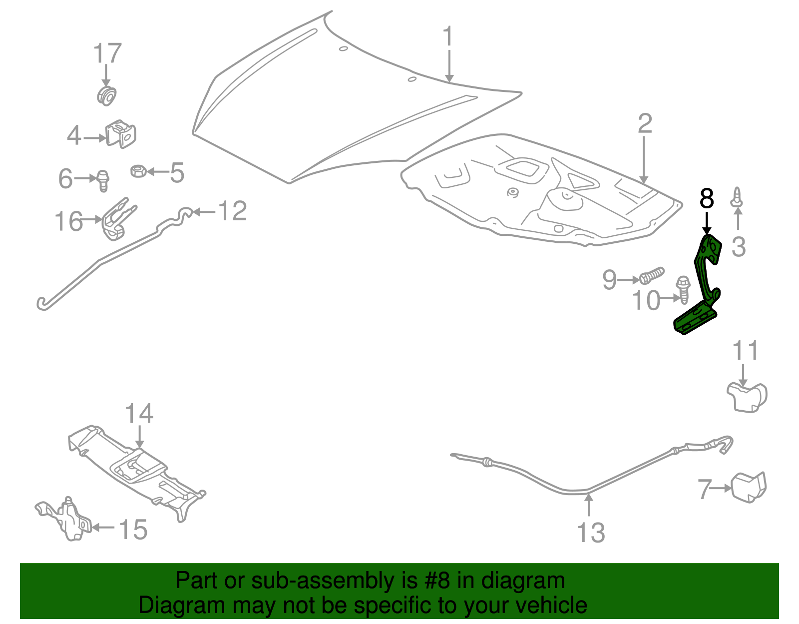 2000-2011 Ford Focus Hinge 4S4Z-16796-AA | Retail Performance Auto Parts