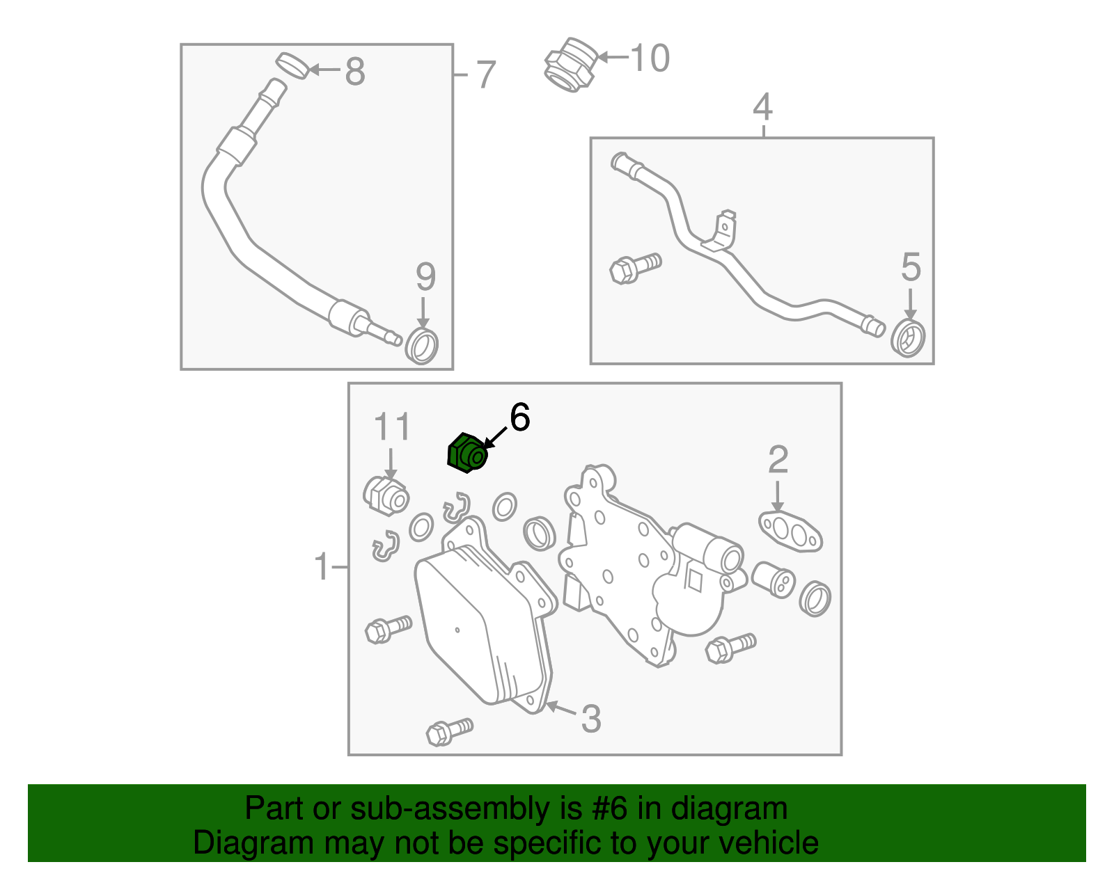 2009-2015 GM Engine Oil Cooler Hose Connector 12614837 GM ...