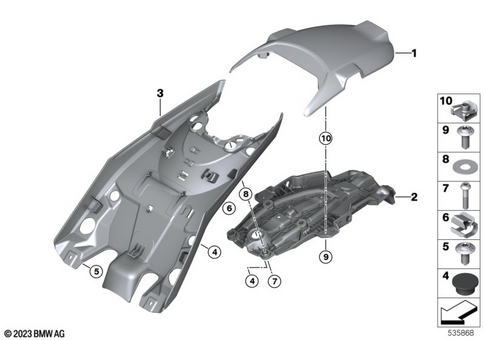 Rear Wheel Cover, License Plate Bracket for 2024 BMW-Motorrad R 12 ...