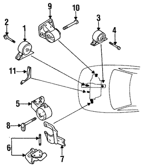 Engine Mounting for 1994 Mitsubishi Mirage | Mitsubishi Parts Warehouse
