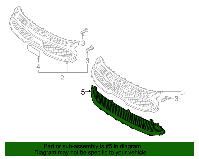 2018-2020 Kia Stinger Lower Grille 86560-J5000 | QuirkParts