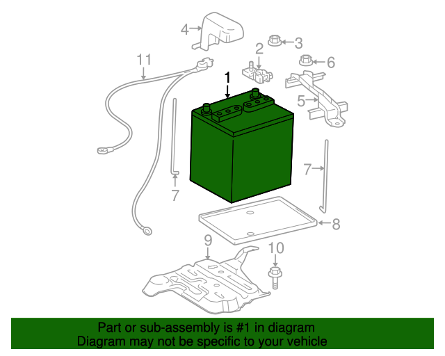 00544-24060-575 - Battery - 1989-2010 Toyota | OEMGenuineParts.com