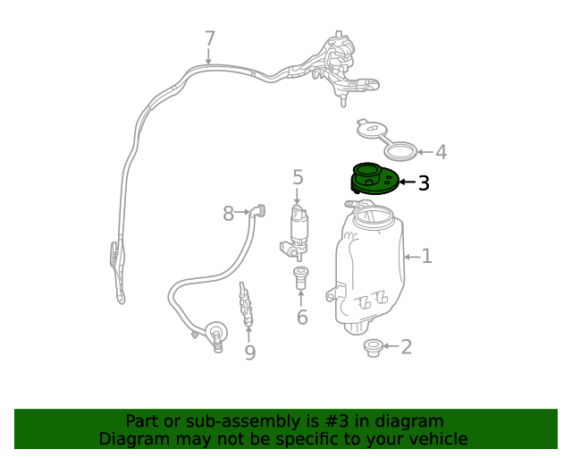 222-869-01-72 - Washer Reservoir Cover 2015-2020 Mercedes-Benz ...