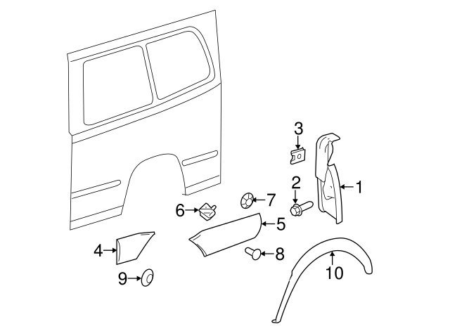 2010-2013 Mercedes-Benz Rear Molding 906-690-47-00-9B51 | MB OEM Parts