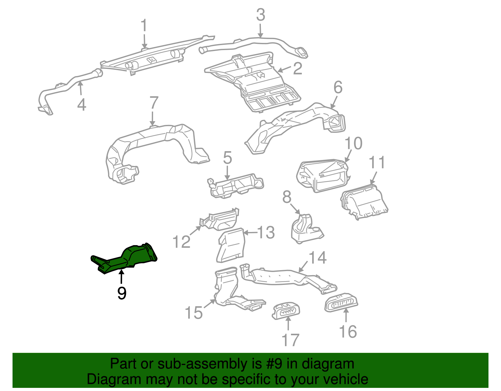 2004-2010 Toyota Sienna Heater Duct 55824-AE010 | Toyota Parts Center