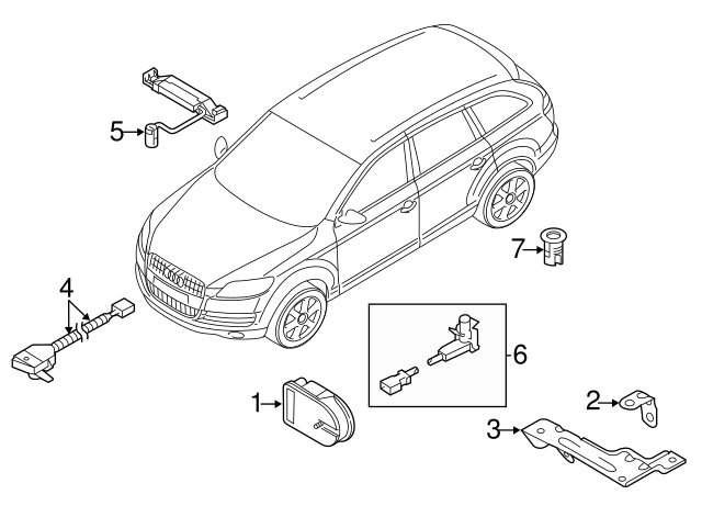 2007-2015 Audi Q7 Siren Bracket 7L0-971-457-A | Audi USA Parts