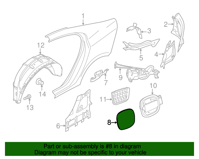 2011-2018 Volvo Fuel Door 31440251 | TascaParts.com
