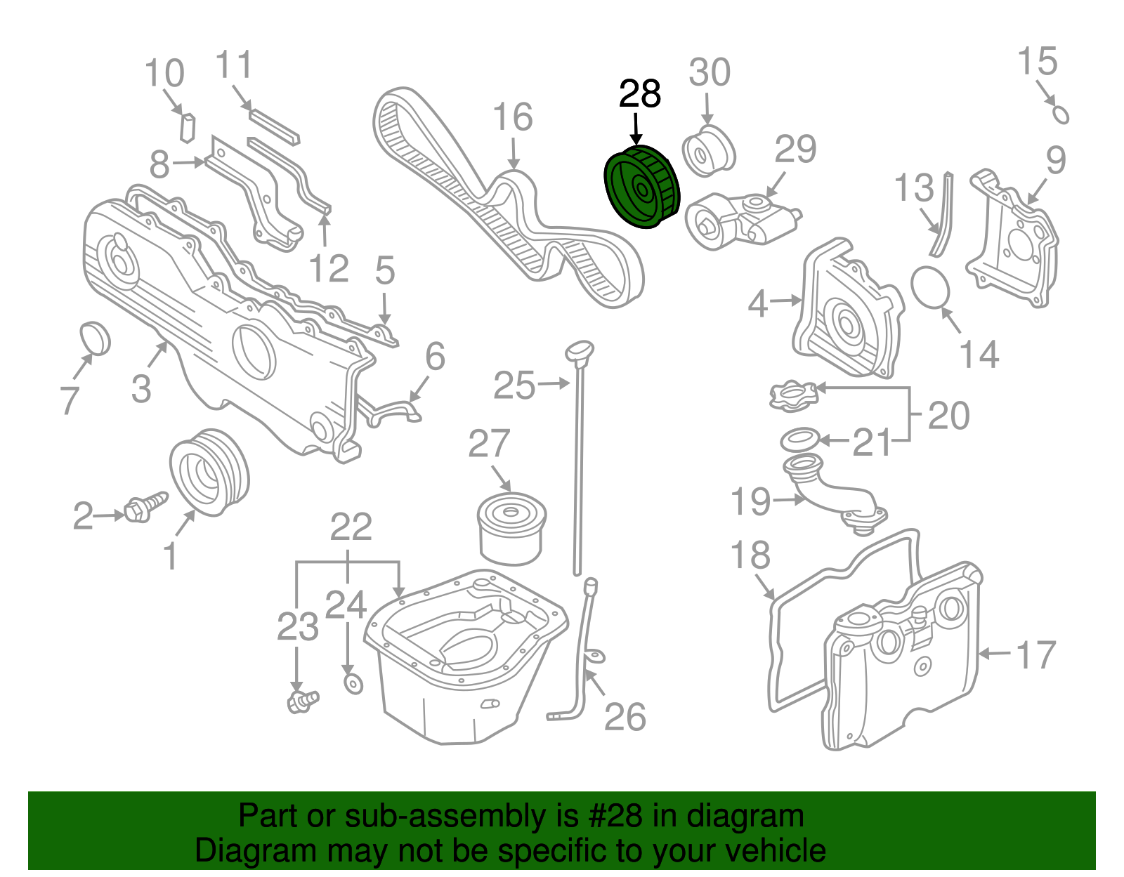 13019AA051 - Camshaft Gear 1999-2012 Subaru | Subaru Factory Parts Online
