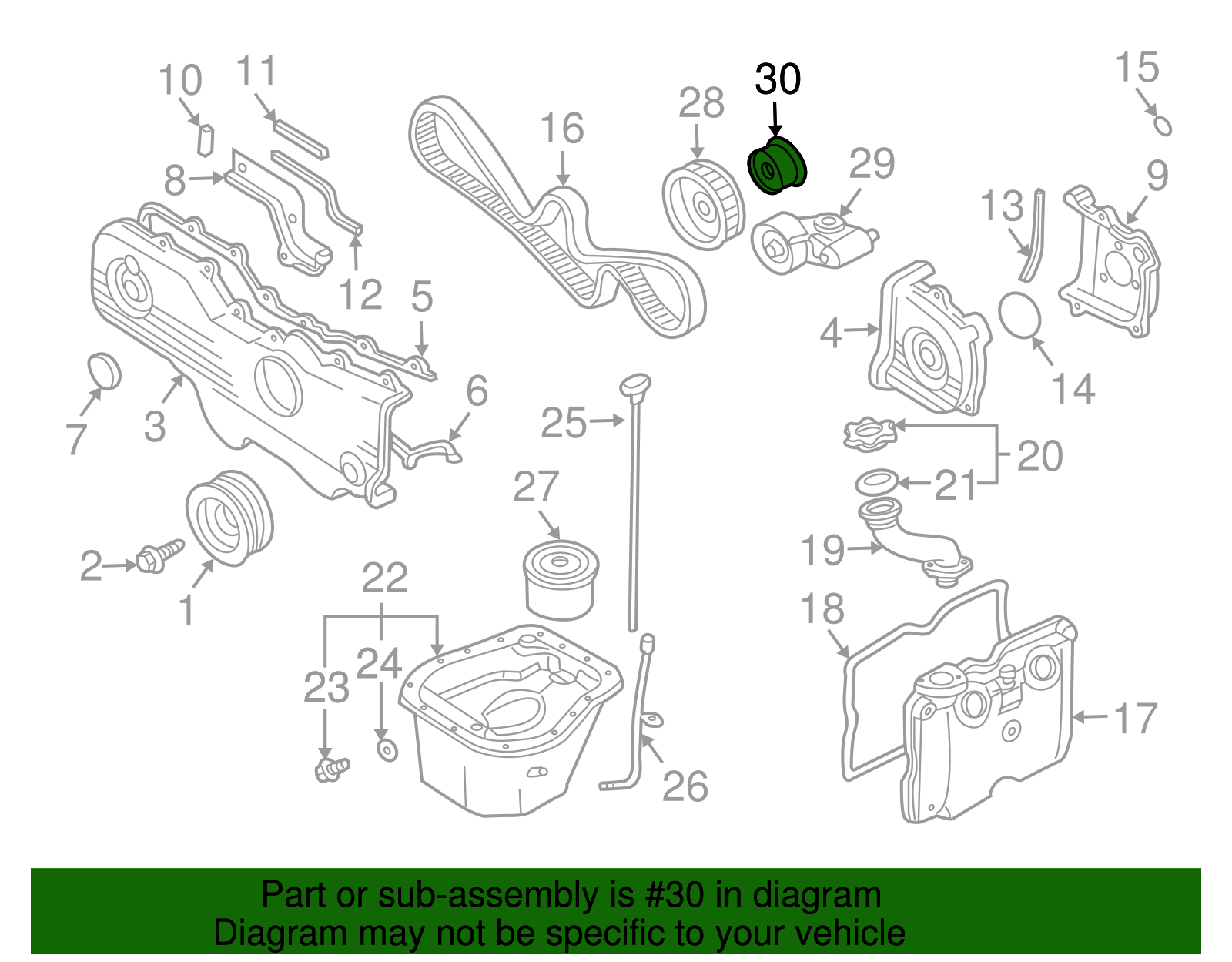 1991-2021 Subaru Engine Timing Belt Idler 13073AA142 | Subaru Parts Store