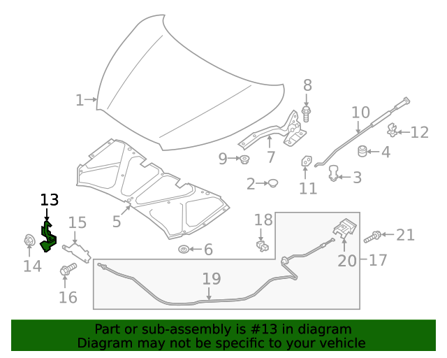 2021-2023 Nissan Kicks Safety Catch 65603-5R00A | Nissan Parts Store