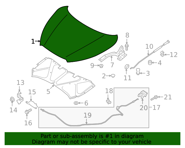 2018-2023 Nissan Kicks Hood F5100-5RBMA | Nissan Parts Plus