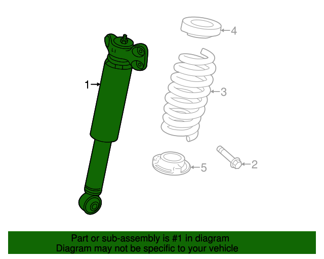 2013-2019 Cadillac ATS Rear Passenger Side Shock Absorber with Upper ...