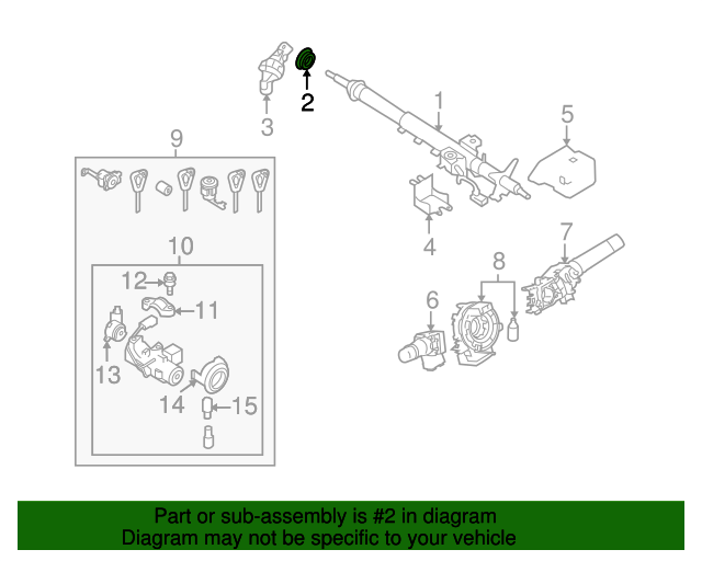 2006-2021 Subaru Column Assembly Lower Bushing 34361AG010 | Subaru ...