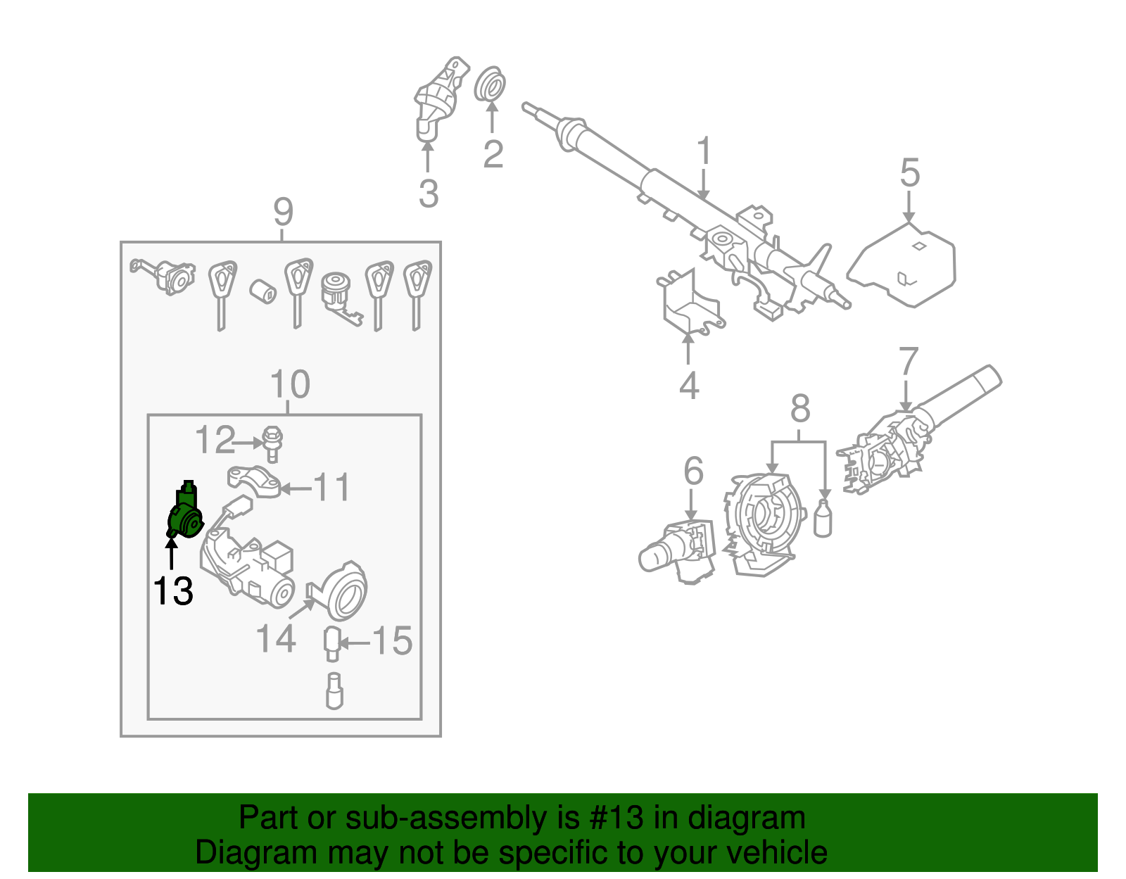 2007-2019 Subaru Ignition Switch 83131KG000 | Retail Performance Auto Parts