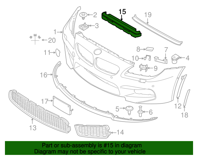 51118057219 - 2012-2019 BMW Absorber (51-11-8-057-219) | BMW of South ...