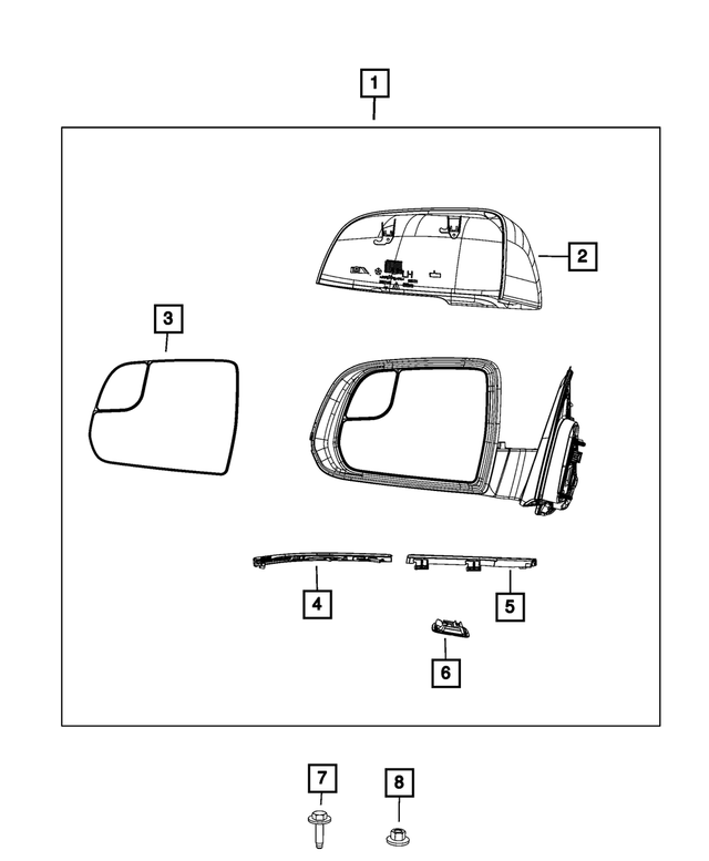 2022 Jeep Outside Rear-View Mirror, Left 6KM991RVAM | Mopar eStore