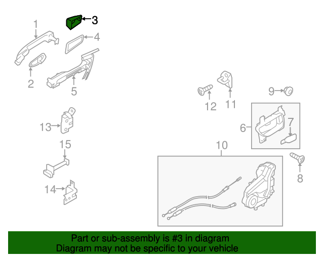 2015-2023 Subaru Exterior Door Handle Cover 61139AL10A | Subaru Parts ...