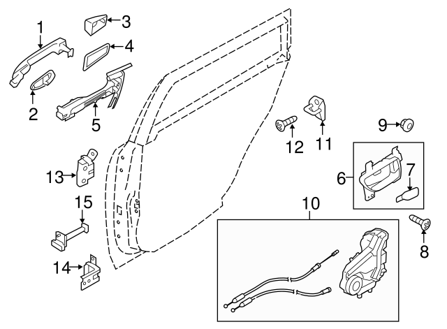 2015-2023 Subaru Exterior Door Handle Cover 61139AL10A | Subaru Parts ...