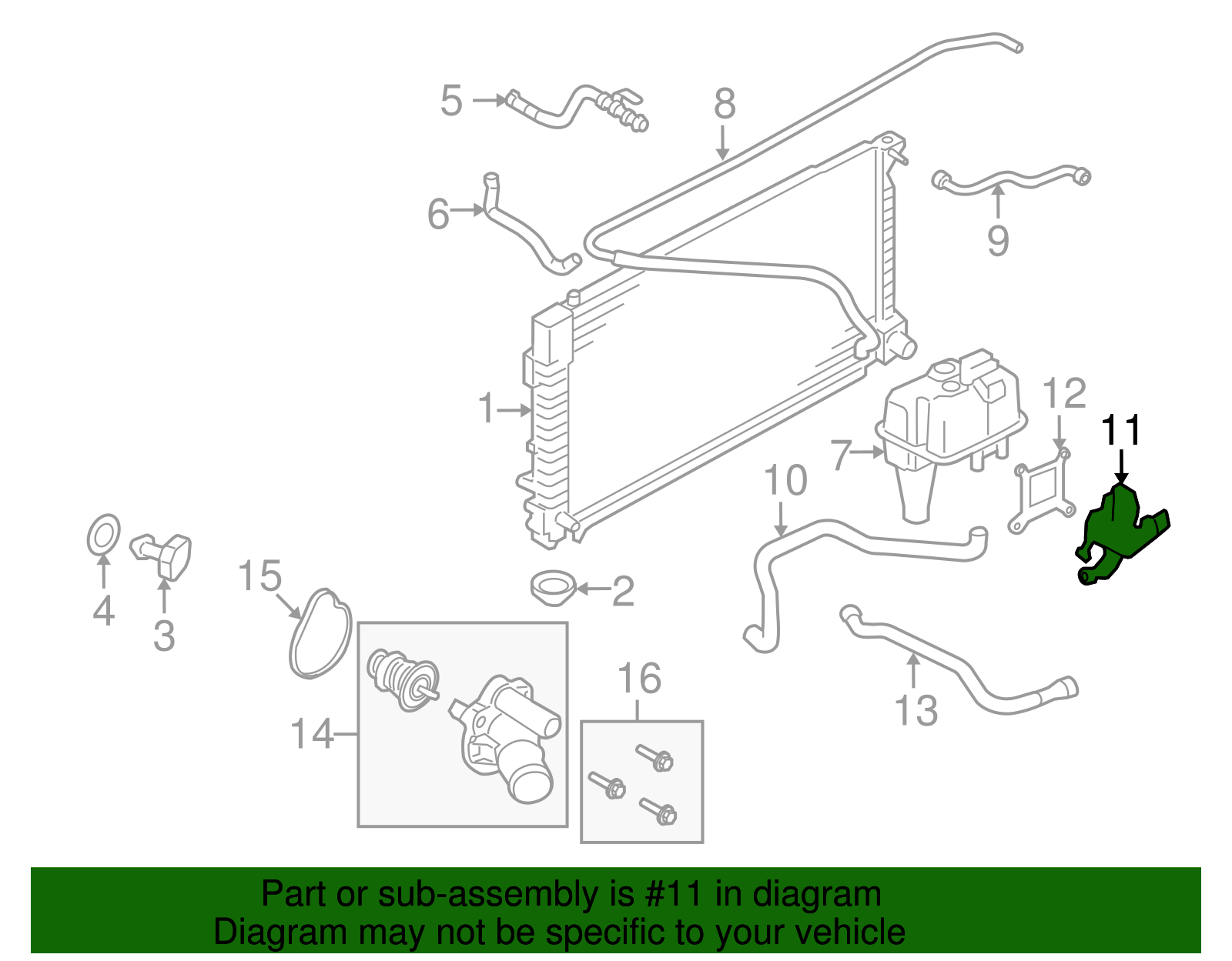 9E5Z-8K556-A - Cooling System Bypass Line Adapter | My Ford Parts