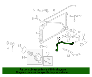 2010-2012 Ford Overflow Hose AM6Z-8C633-A | TascaParts.com