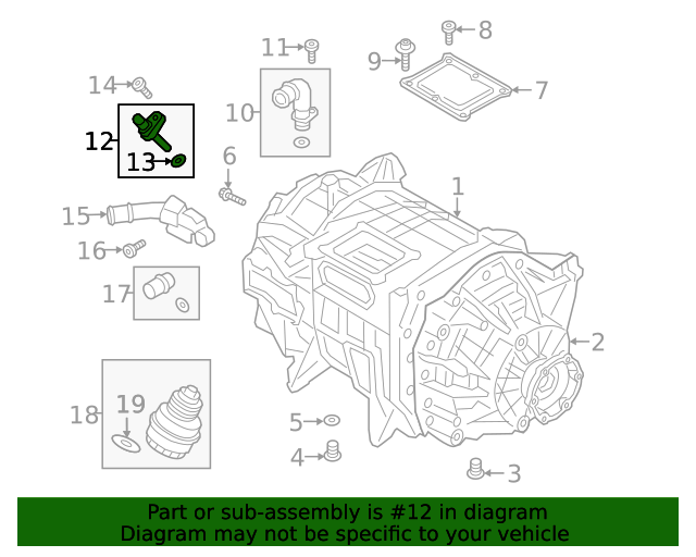 2018-2020 Audi Coolant Temp Sensor 079919525M | Genuine Audi Parts
