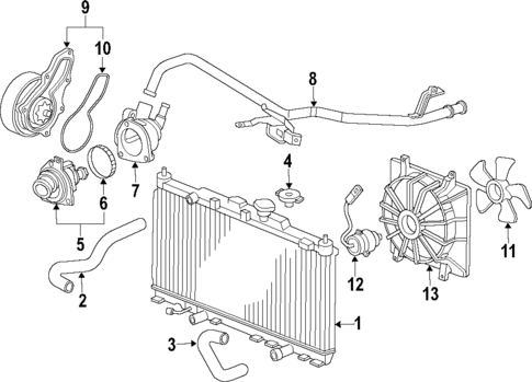 Radiator & Components for 2008 Honda Element | Toronto Honda Parts