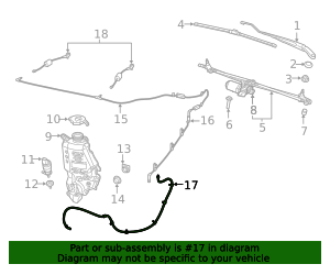2018-2019 Mopar Washer Hose 68382604AB | TascaParts.com