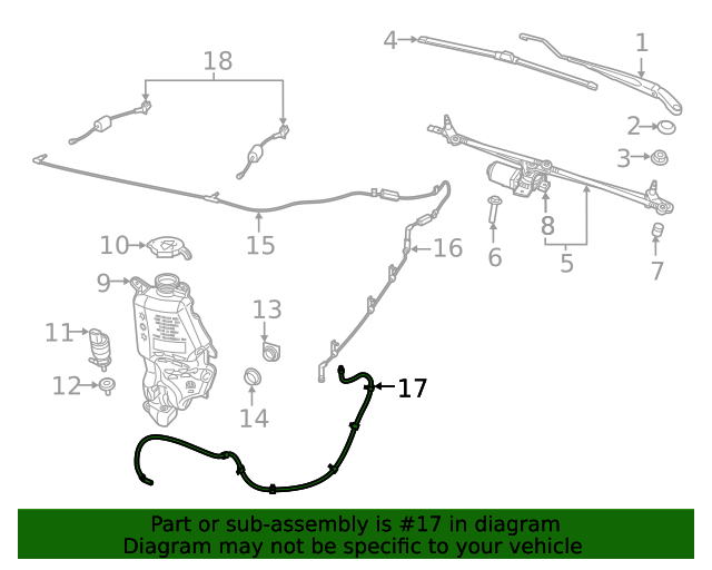 2019-2022 Ram 1500 Washer Hose 68291573AC | TascaParts.com