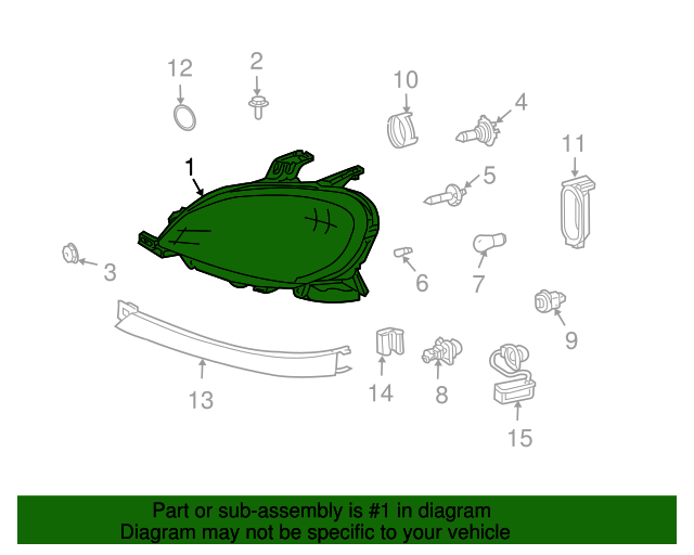 Headlamp Assembly - Right 163-820-50-61-64 | Mercedes-Benz Parts