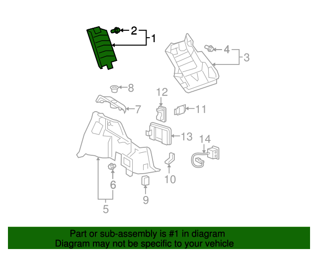 2010-2013 Toyota Highlander Interior Quarter Panel Trim Panel 62639 ...