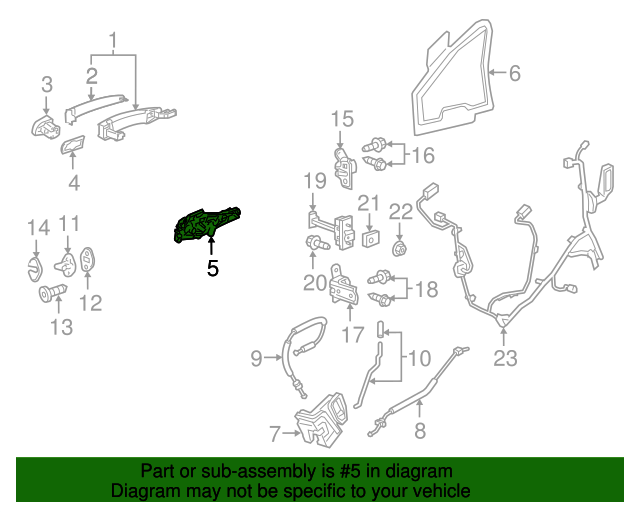 2017-2021 GM Handle Base 13512742 | GMPartsDirect.com