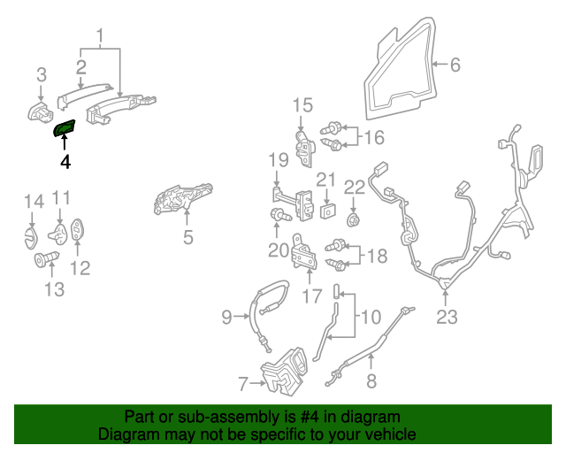 2014-2023 GM Door Outside Handle Insulator 13501803 GM | GMPartsDirect.com