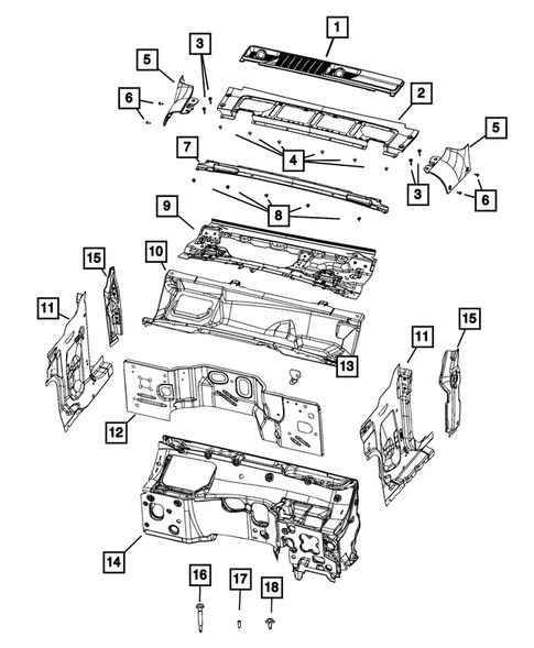 Cowl and Dash Panel for 2025 Jeep Gladiator | Mopar eStore