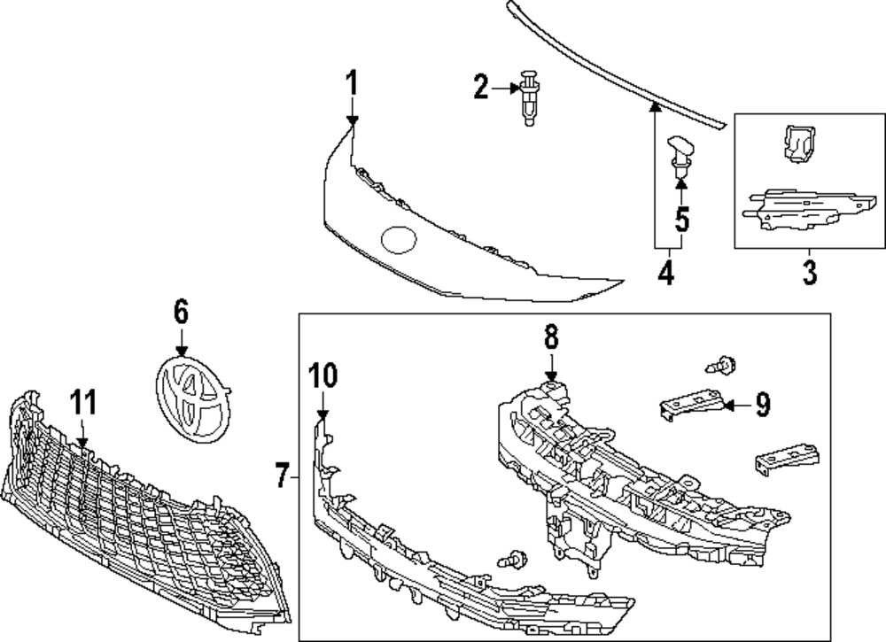 2025 Toyota Camry Lower Grille 53102-AQ040-B1 | Toyota Parts Center