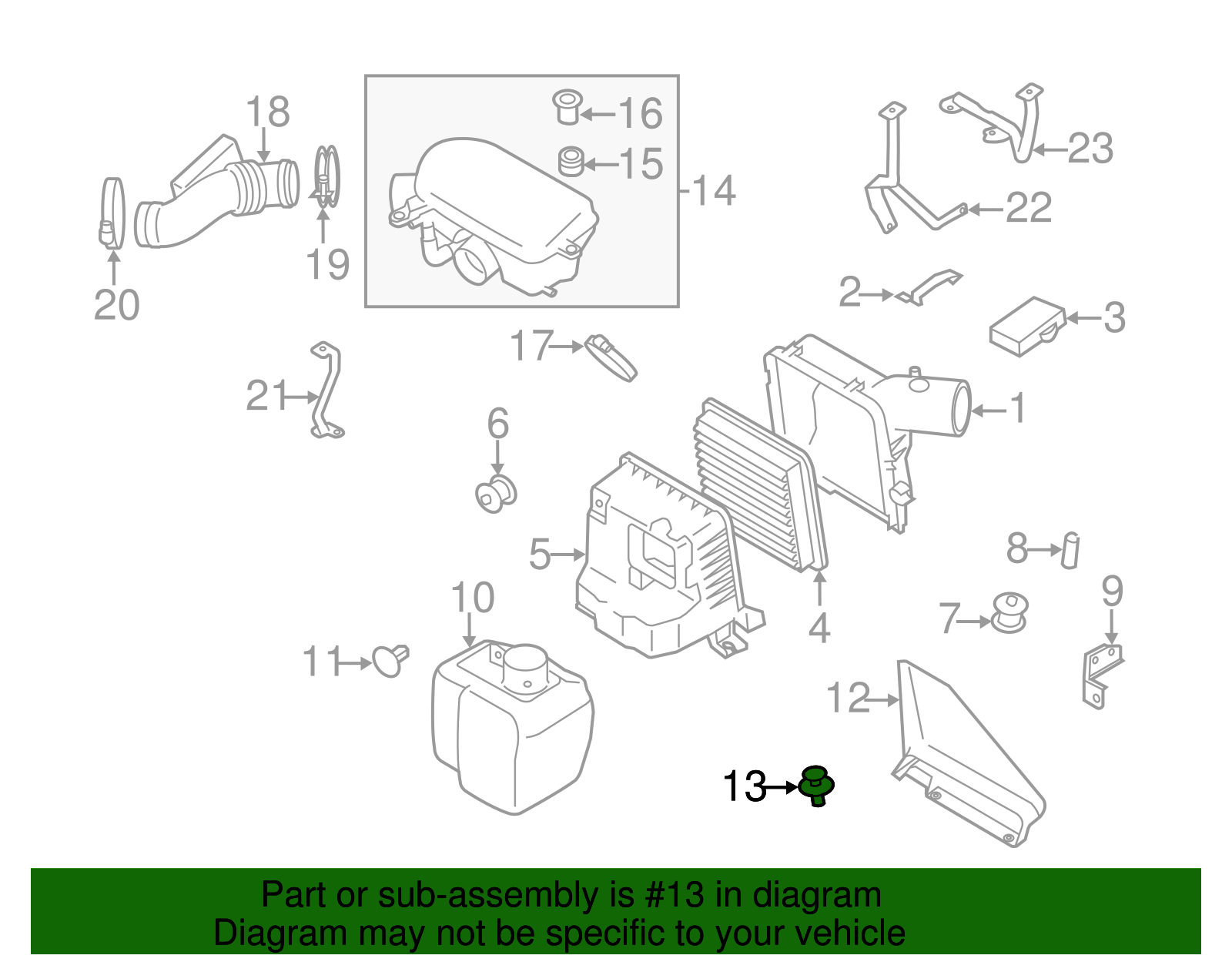 909140038 - Air Inlet Duct Clip - 2008-2010 Subaru | World OEM Parts Subaru