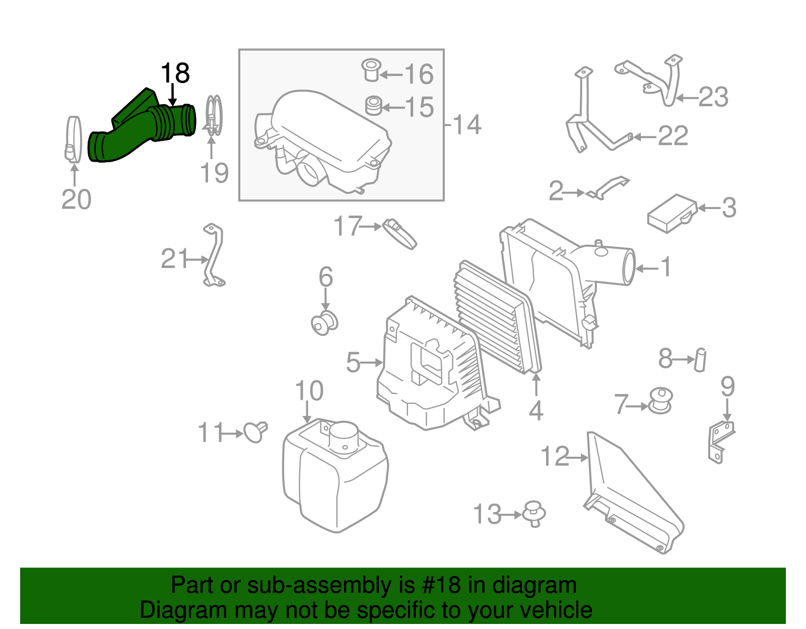 2008-2011 Subaru Inlet Duct 14457AA520 | Retail Performance Auto Parts