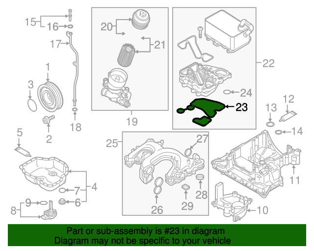2013-2016 Volkswagen Touareg Oil Cooler Gasket 059-117-070 | vwpartscente