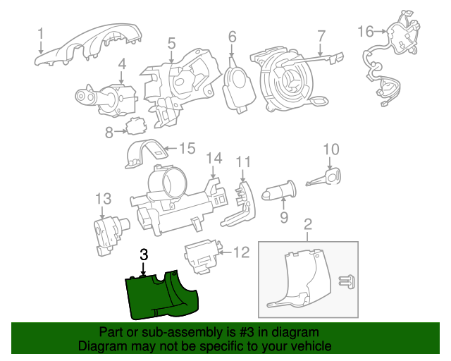 2008-2017 GM Ebony Steering Column Lower Trim Cover 25845619 ...