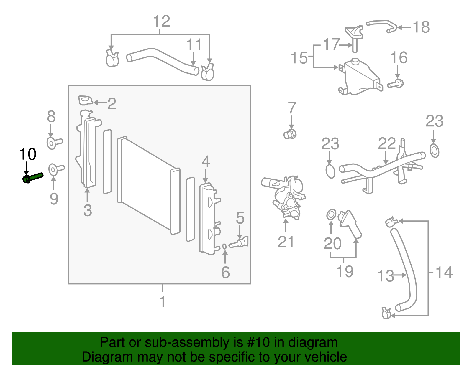 2007-2021 Toyota Radiator Assembly Bolt 91621-60840 | Toyota Parts Center