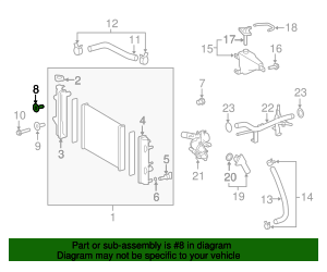 2003-2014 Toyota Radiator Mount Bracket 16533-50090 | Toyota Parts Center
