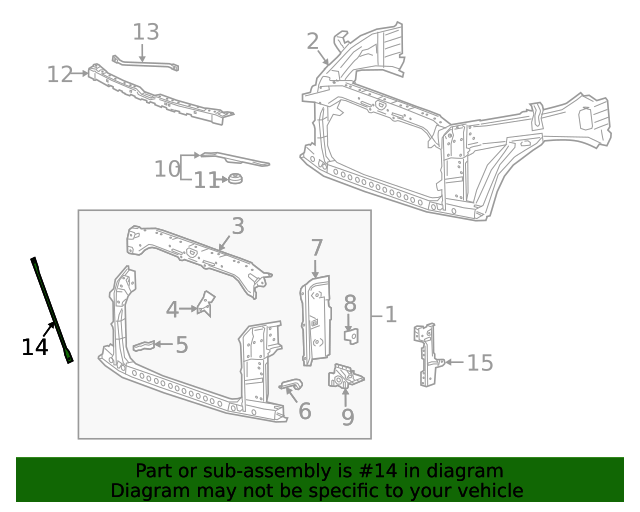 2019-2020 GM Diagonal Brace 84449858 | TascaParts.com
