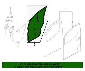 2013-2021 Nissan NV200 Door Weather-Strip 80831-3LF0E | Parts for Nissans